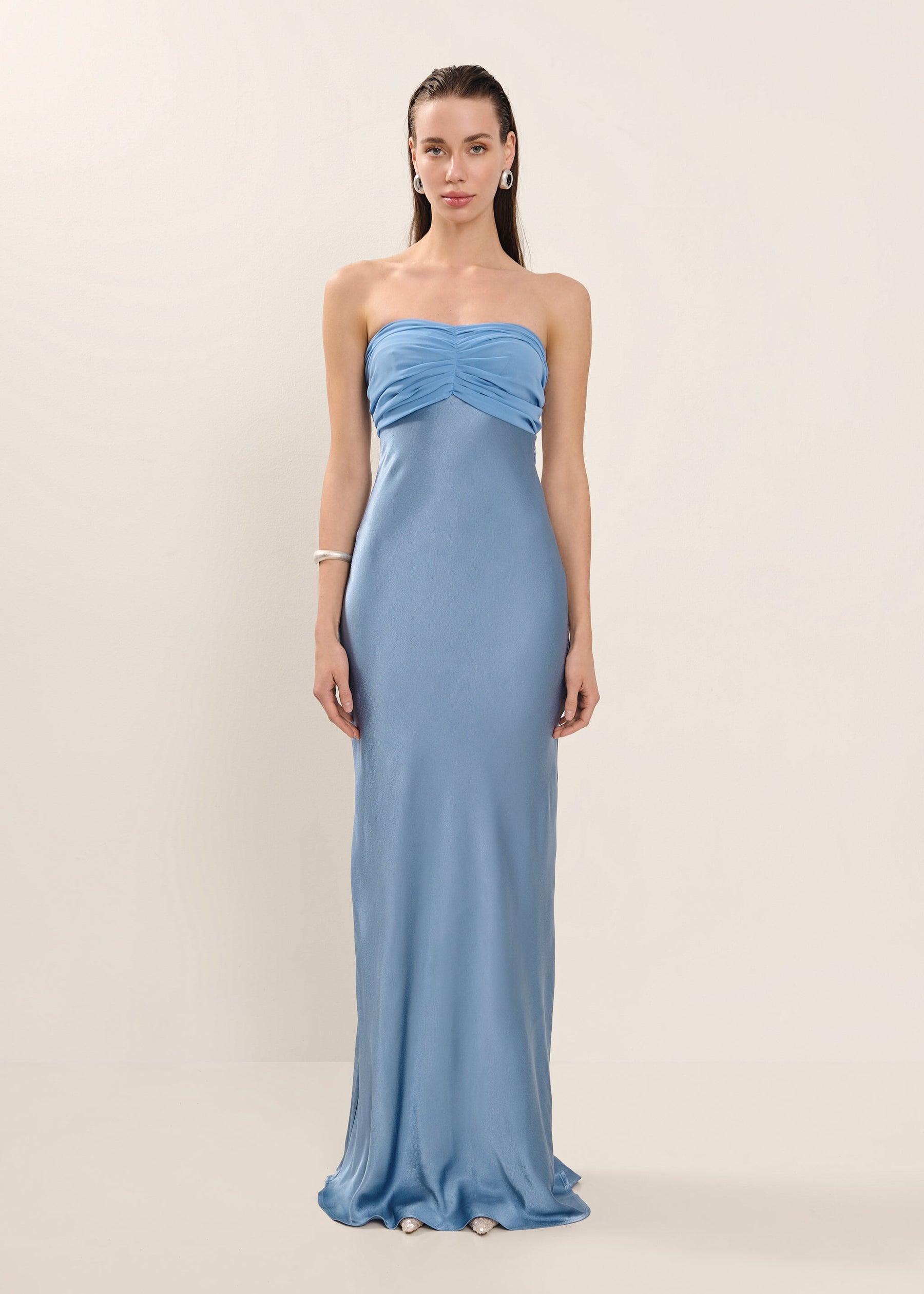 Azure dress in pale blue