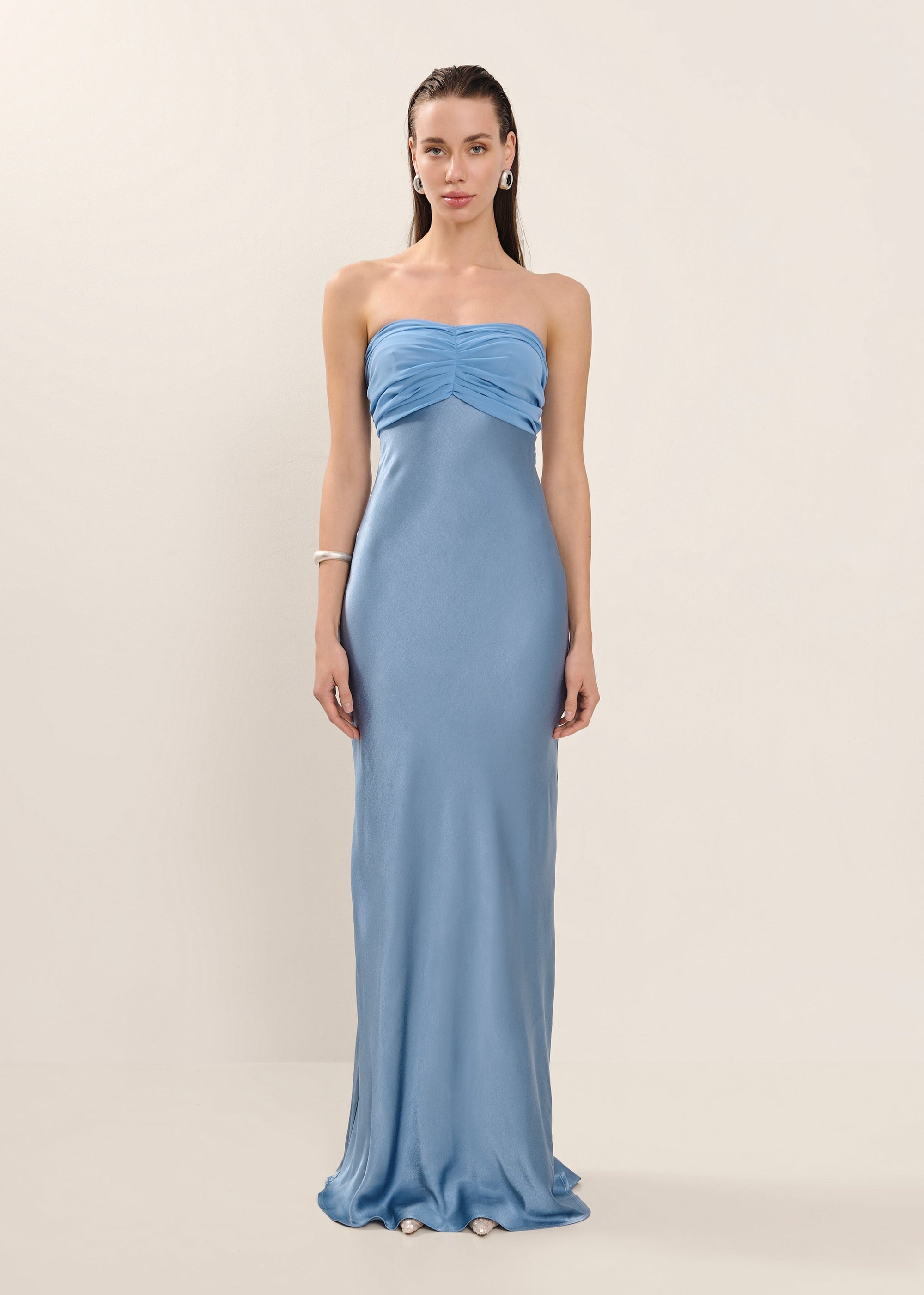 Azure dress in pale blue
